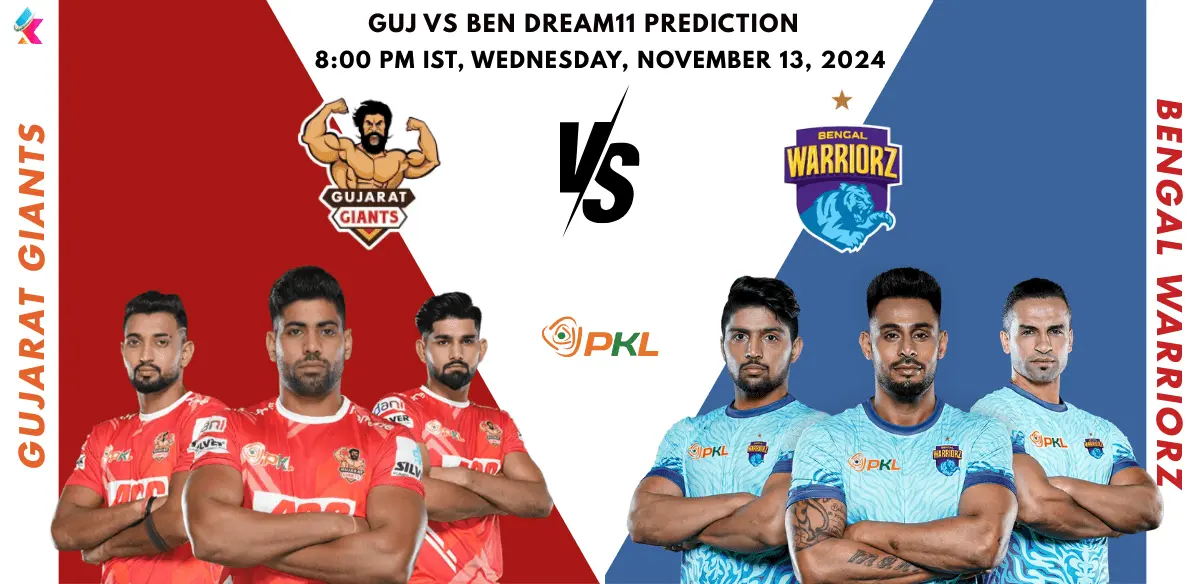 GUJ vs BEN Dream11 Prediction Today Match 51st, Player Stats, PKL 2024