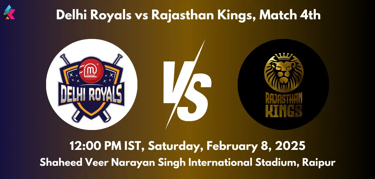 DLR vs RK Dream11 Prediction Today Match 4th - Legend 90 League 2025