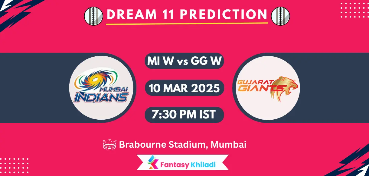 MI W vs GG W Dream11 Prediction Today Match 19th - Womens Premier League 2025