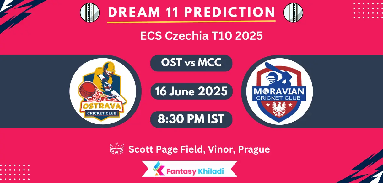 OST vs MCC Dream11 Prediction, Player Stats ECS Czechia T10 2025 Match 5th