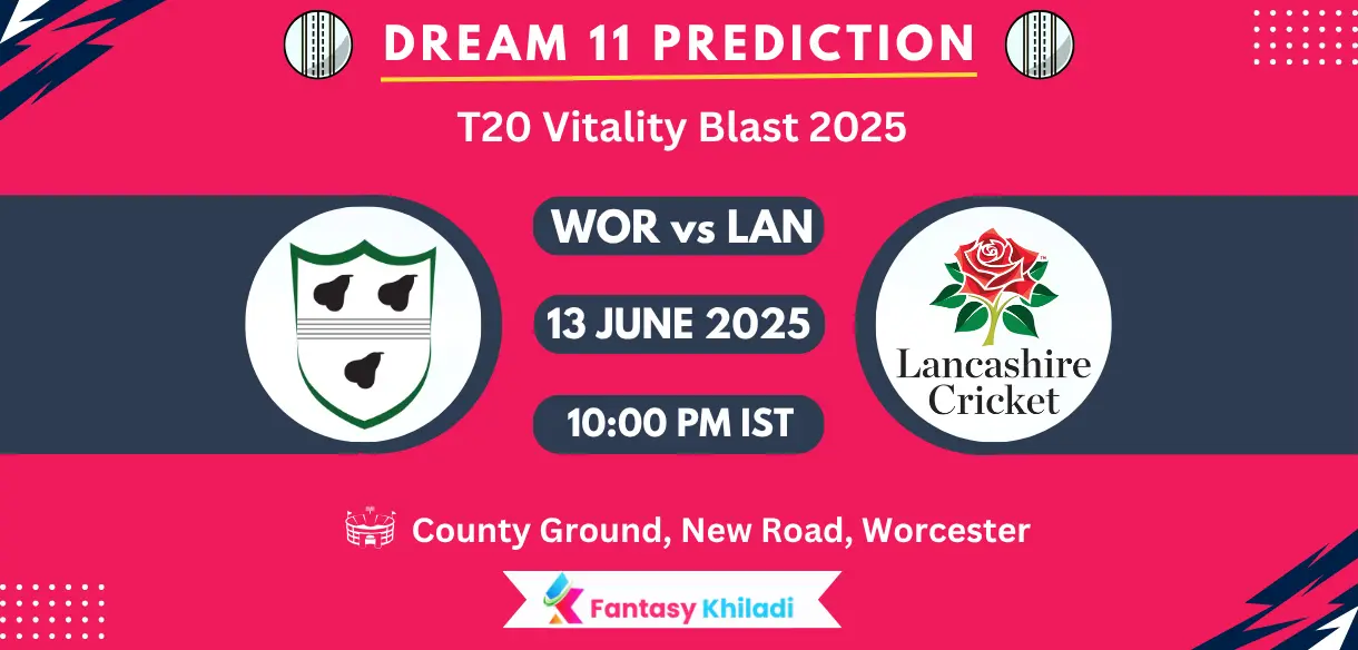 WOR vs LAN Dream11 Prediction, Player Stats: T20 Vitality Blast 2025 ...