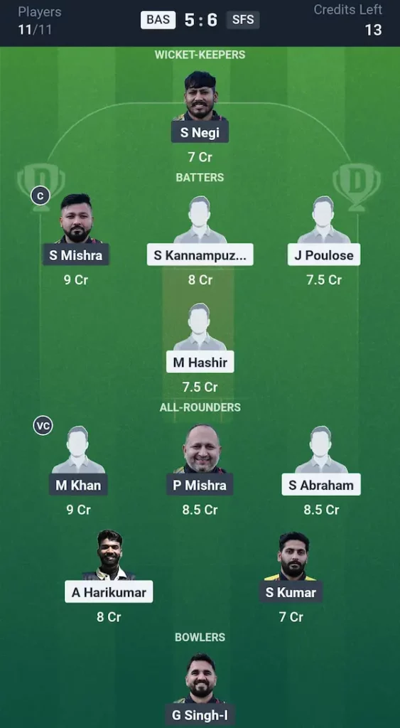 BAS vs SFS Dream11 Prediction, Player Stats ECS T10 Bulgaria, 2025 Match 16th