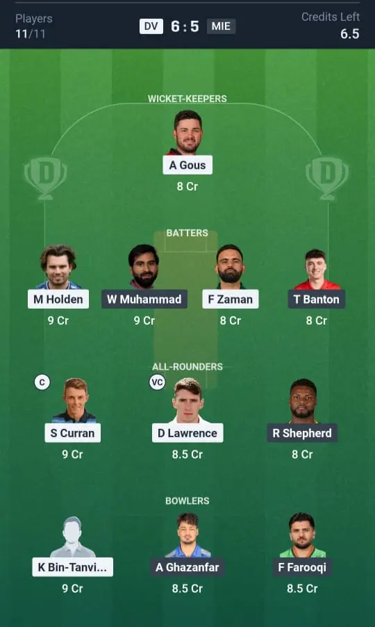 DV vs MIE Dream11 Prediction Today Match Qualifier 1, Player Stats ...