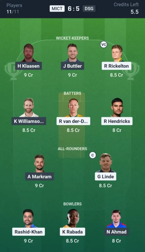 MICT vs DSG Dream11 Prediction Today Match 1, Player Stats, Playing XI ...