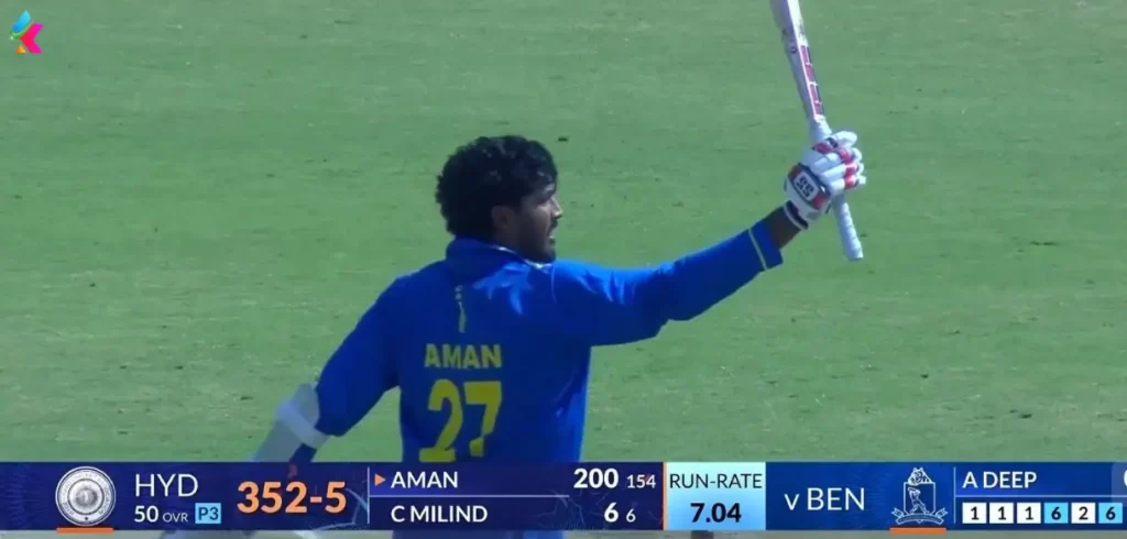 Aman Rao Hits Historic 200* in Vijay Hazare Trophy, Finishes With Last ...